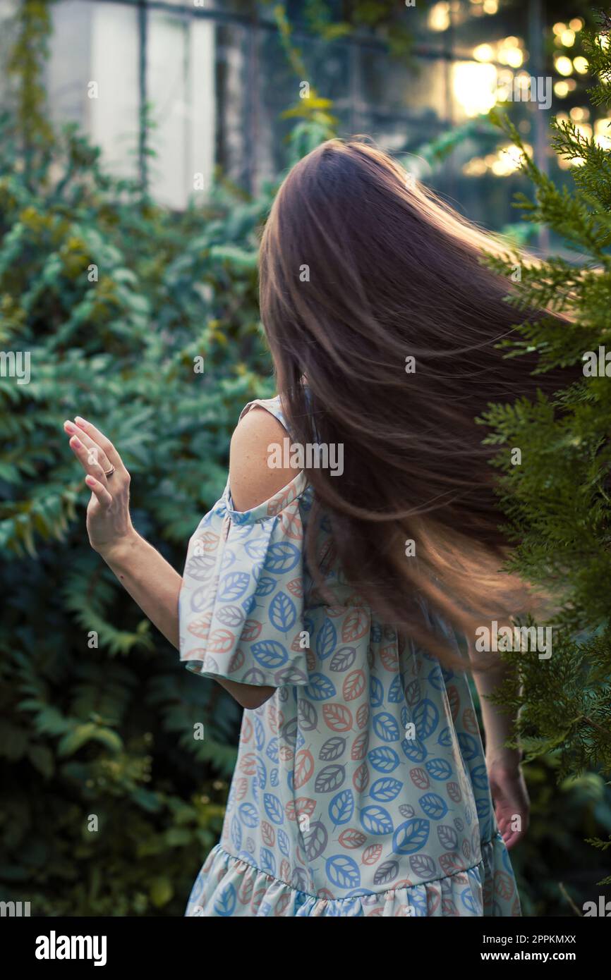 Stylish woman long flowing hair hi-res stock photography and images - Alamy