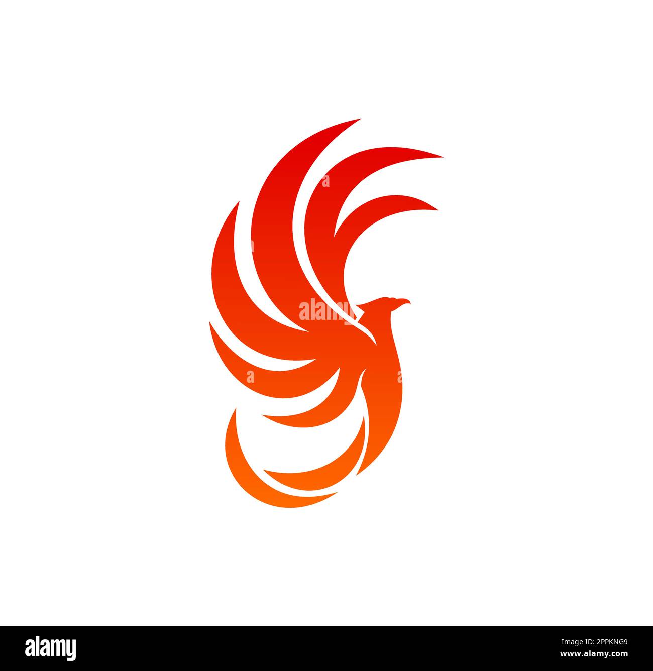Phoenix, fairy flame bird icon. Company vector emblem with flaming ...