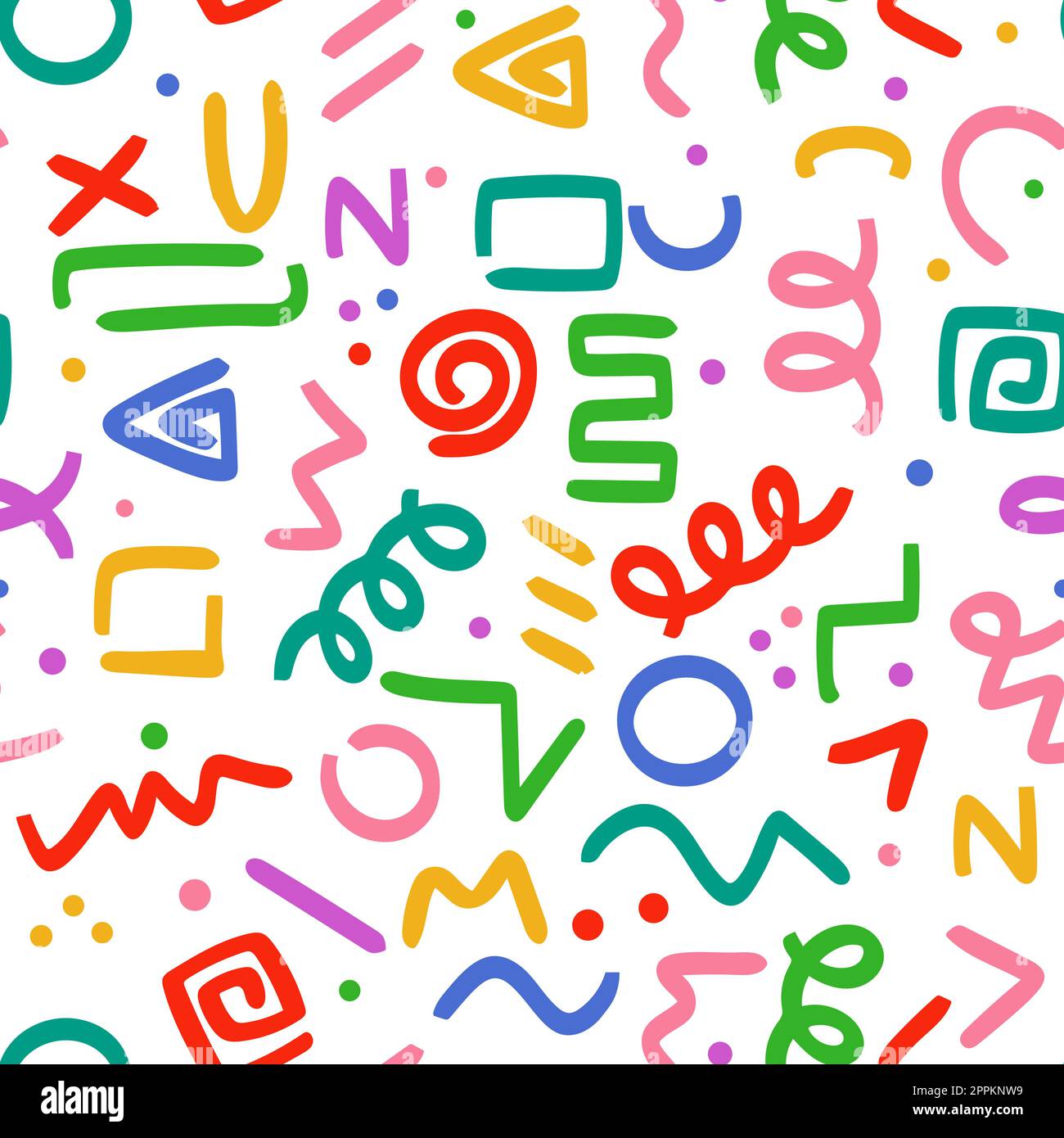 90s seamless pattern colorful squiggle Stock Vector Image & Art - Alamy