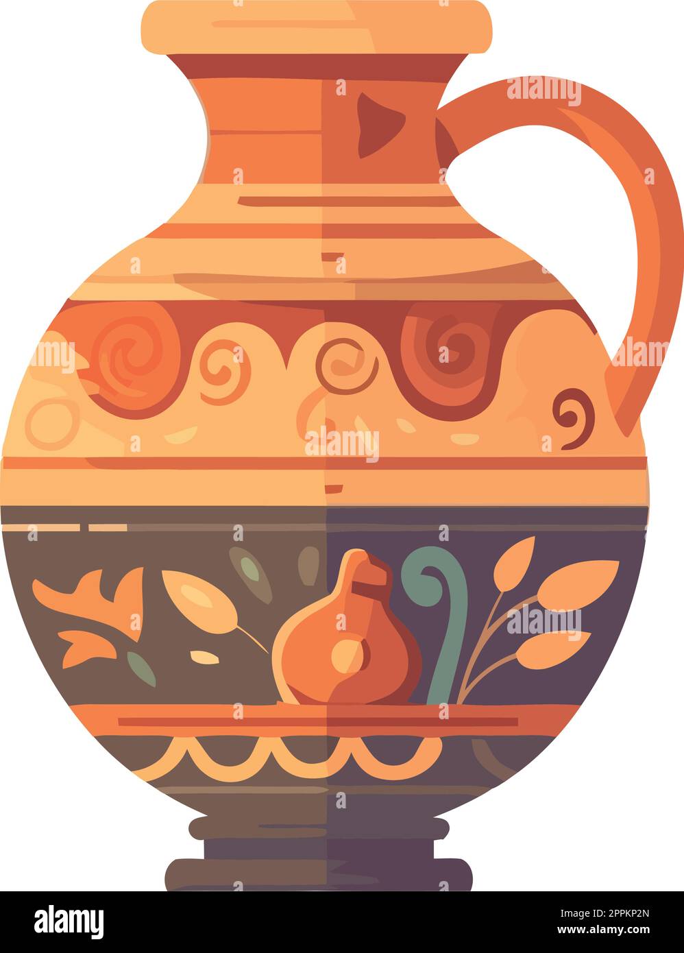 Ornate terracotta flower pot Stock Vector Images - Alamy