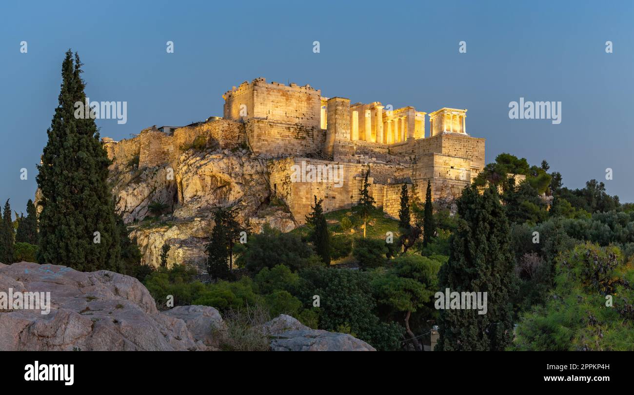 Acropolis of Athens at Night Stock Photo - Alamy