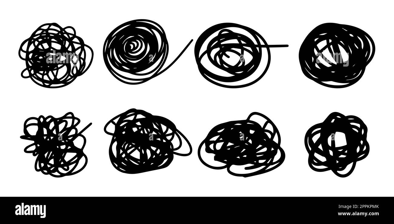 Set of messy and chaotic lines. Vector illustration Stock Vector Image ...
