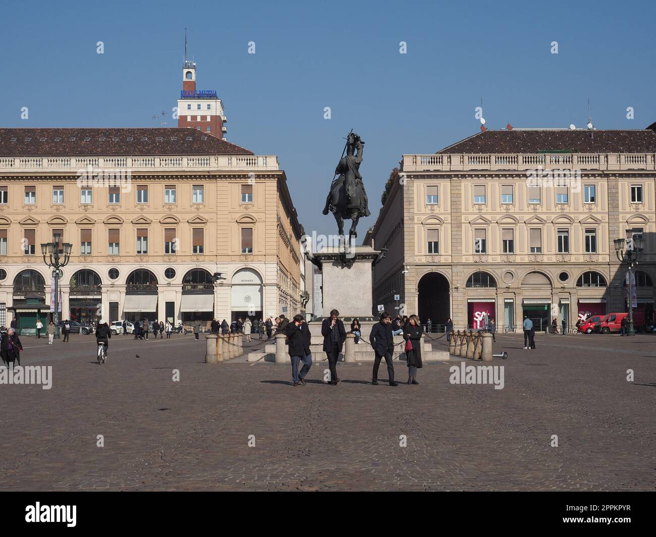 Piazza San Carlo square in Turin Stock Photo - Alamy