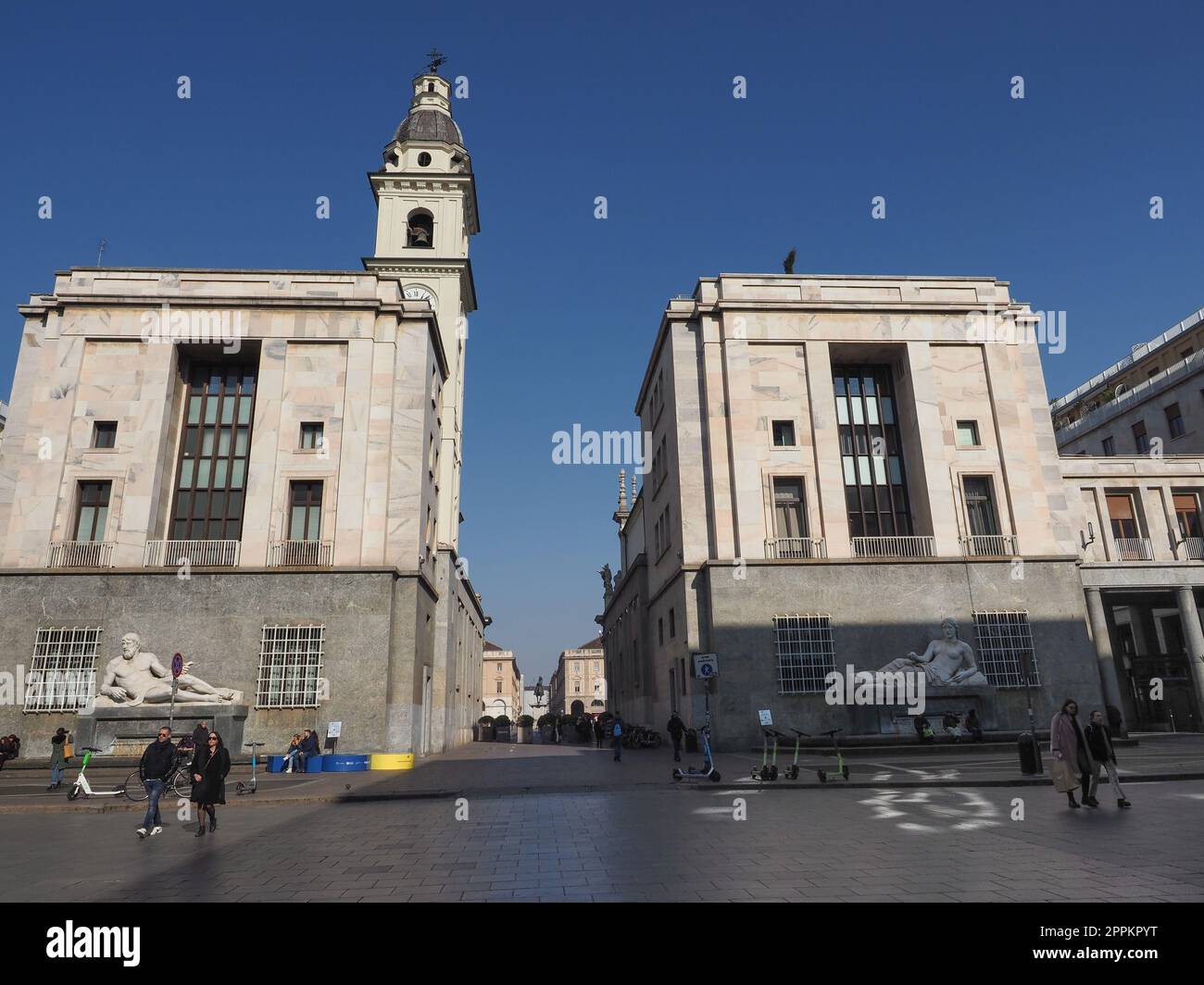 Piazza CLN square in Turin Stock Photo - Alamy
