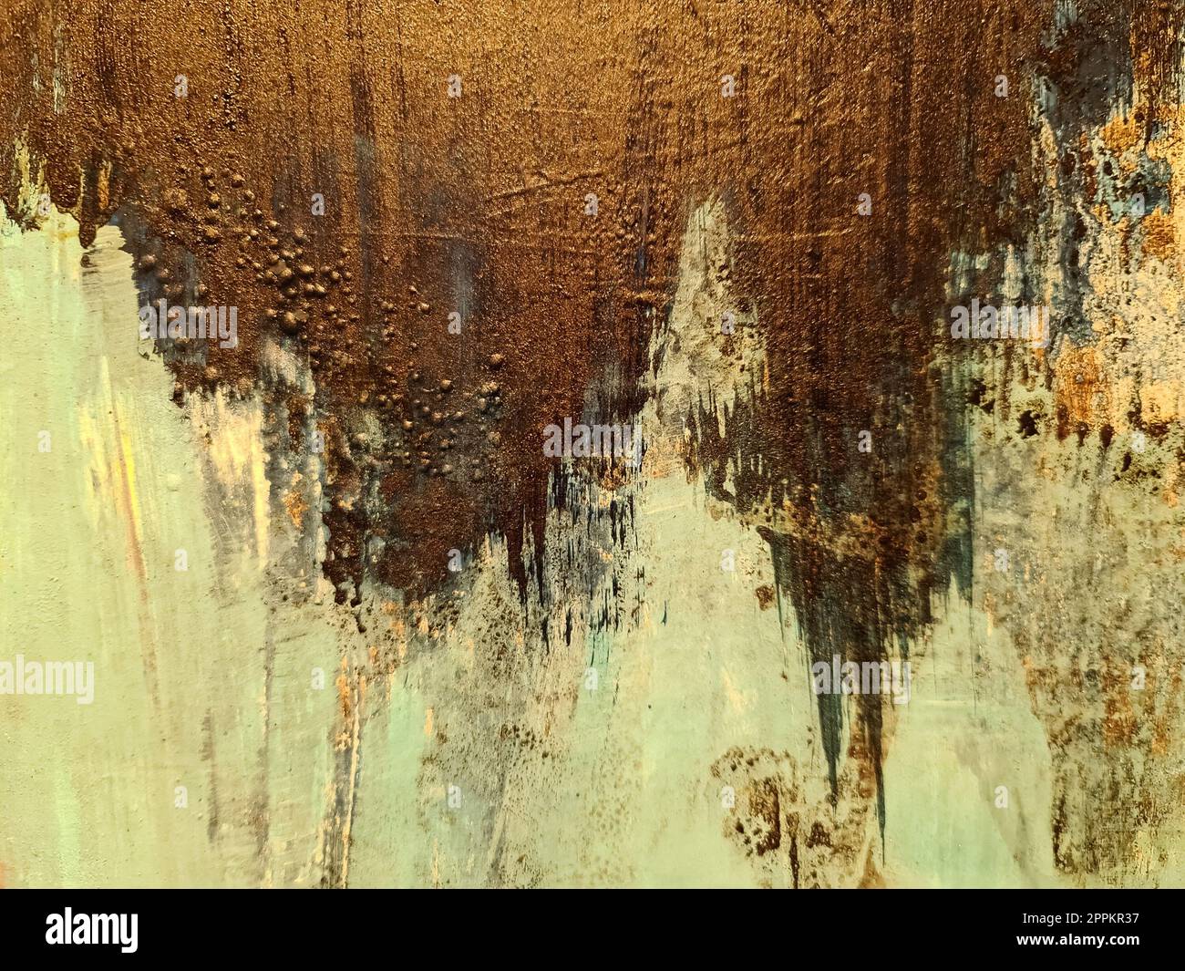 Detailed and colorful close up at paint on concrete wall textures in ...