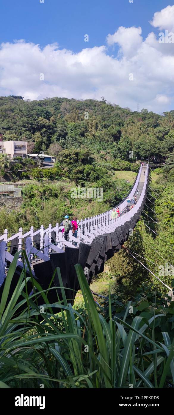 Baishi Lake Suspension Bridge, Taipei City, Taiwan Stock Photo - Alamy
