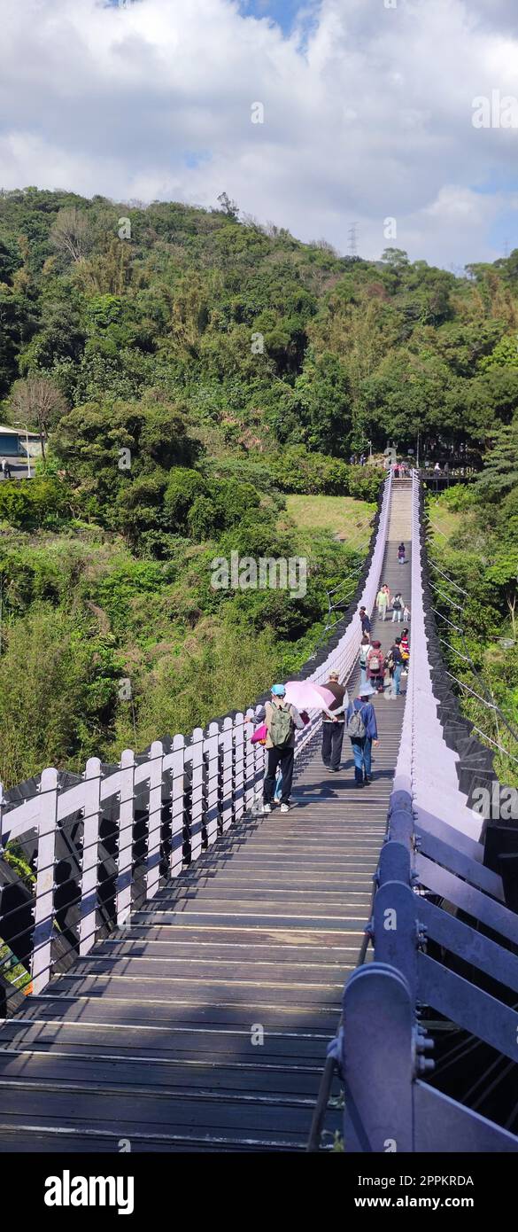 Baishi Lake Suspension Bridge, Taipei City, Taiwan Stock Photo - Alamy