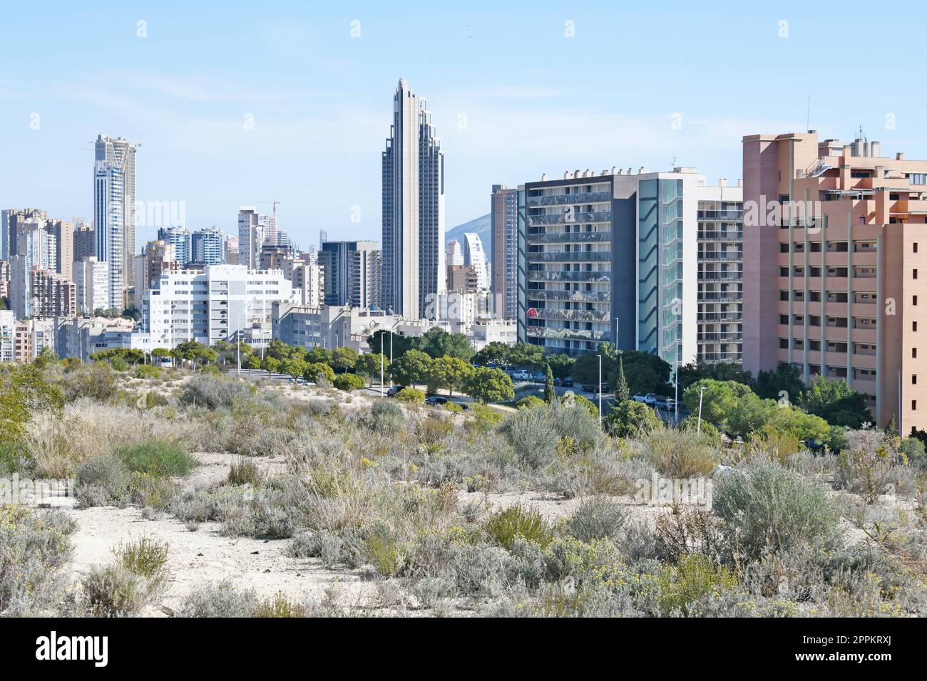 House facades, cityscapes, Cala Finestrat - Benidorm, Alicante Province ...