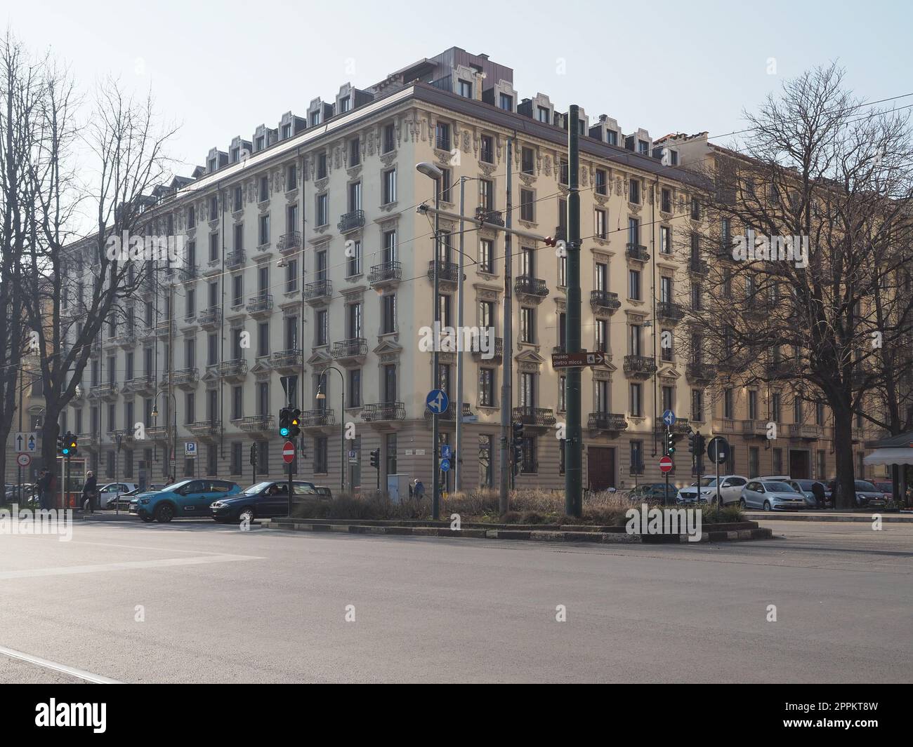 Corso Vinzaglio and Corso Matteotti street in Turin Stock Photo - Alamy