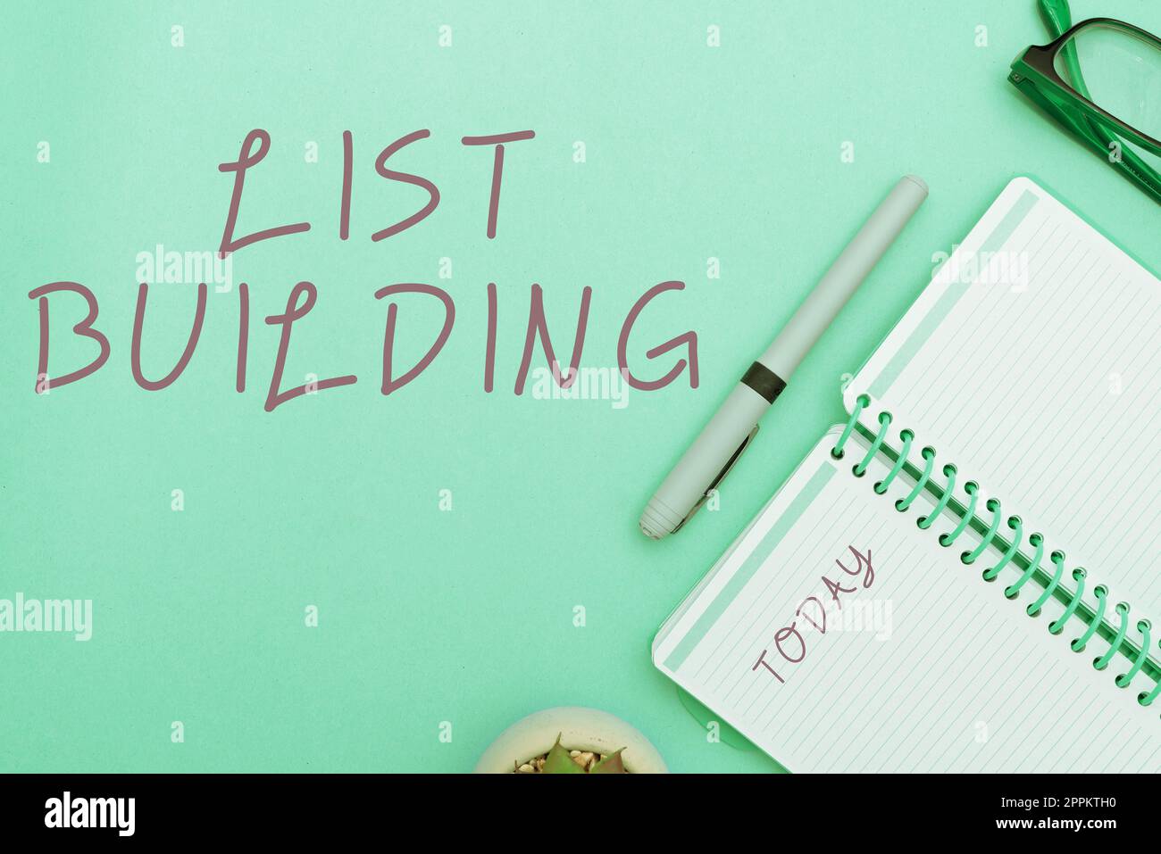 Text caption presenting List Building. Business overview database of ...