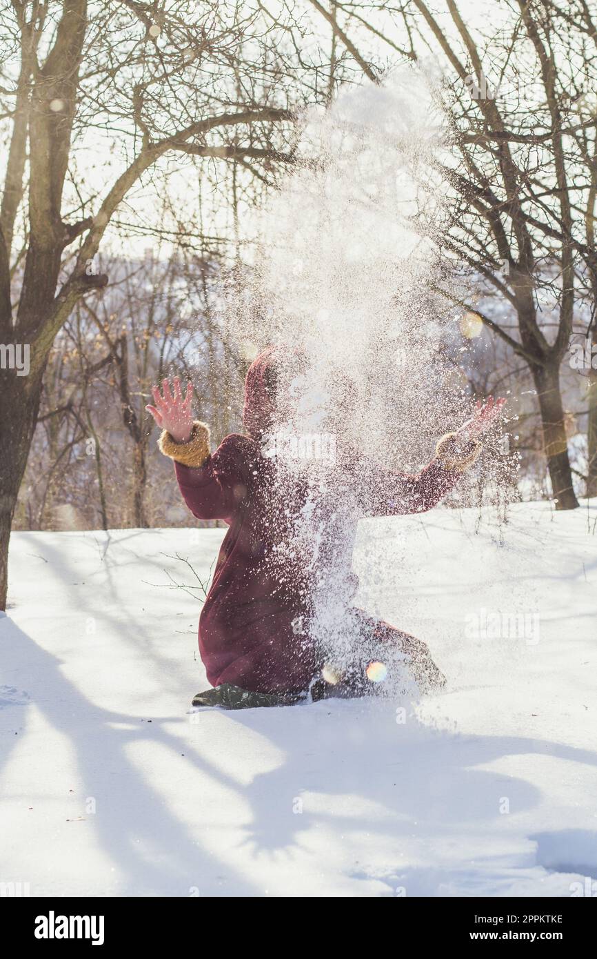 Vertical shot falling snowflakes hi-res stock photography and images ...