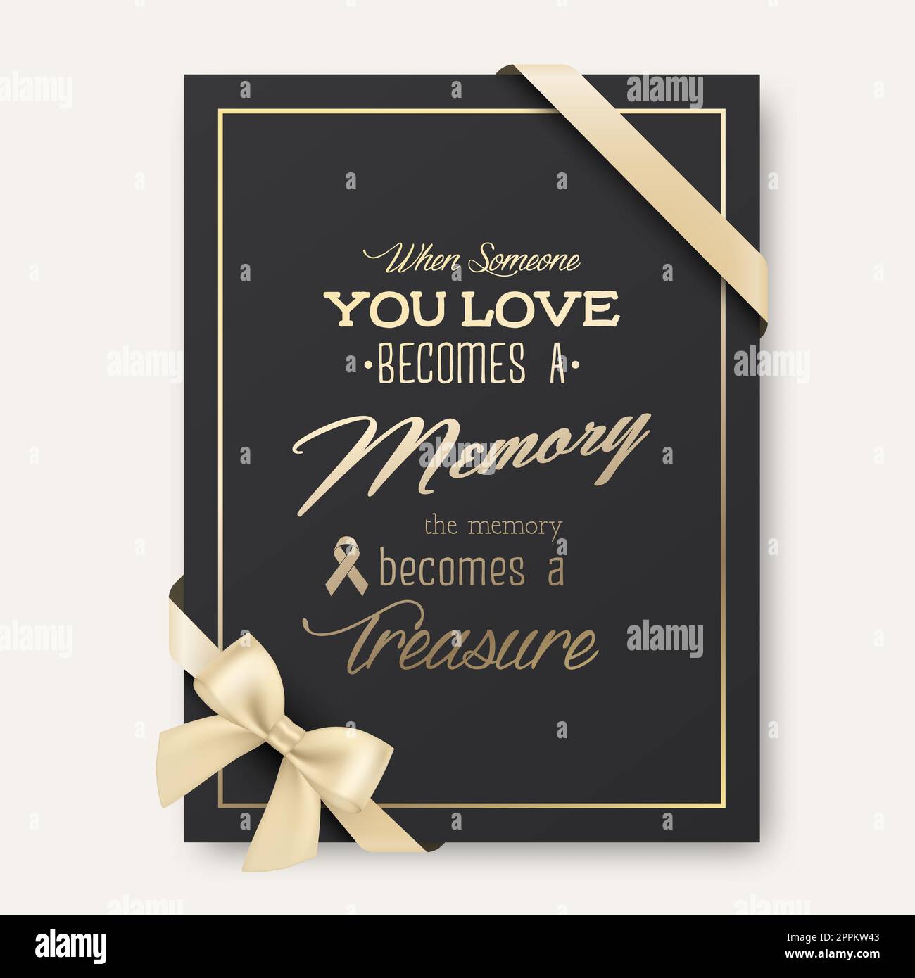 Vector Vertical A4 Funeral Card. When Someone You Love Becomes a Memory ...