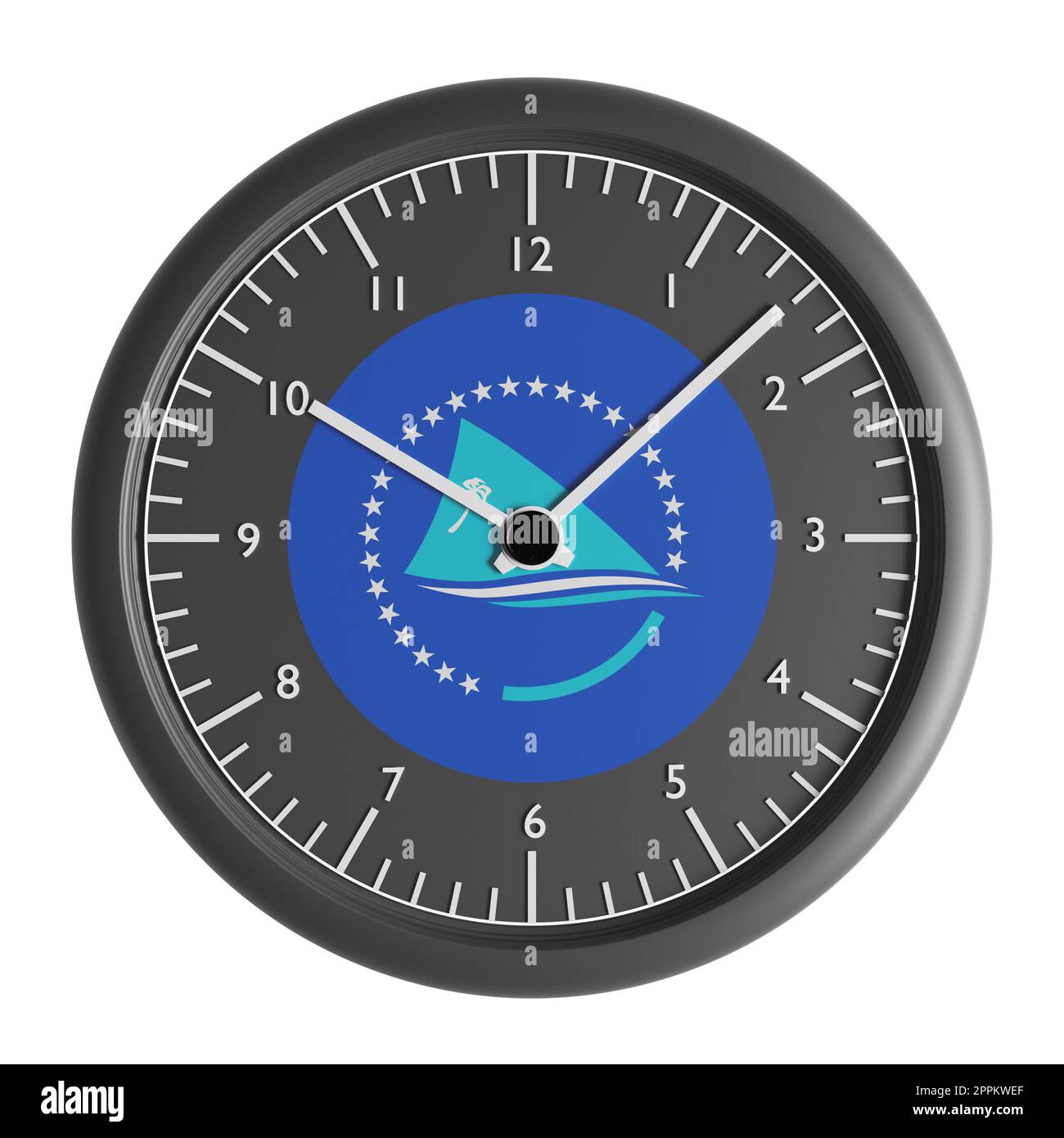 Signs and symbols. Design element. 3D illustration. Wall clock with the ...