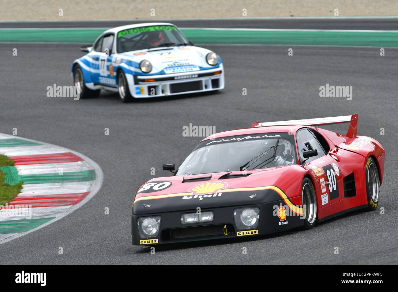 Scarperia, 2 April 2023: Ferrari 512 BB LM year 1978 in action during ...