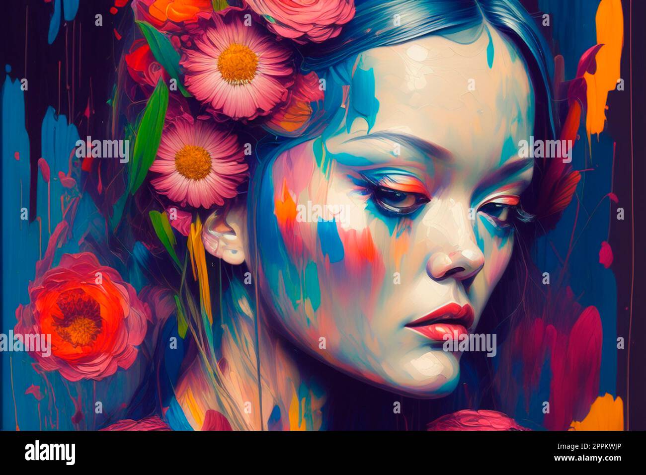 Artificial intelligence generated fantasy image of an ethereal female ...