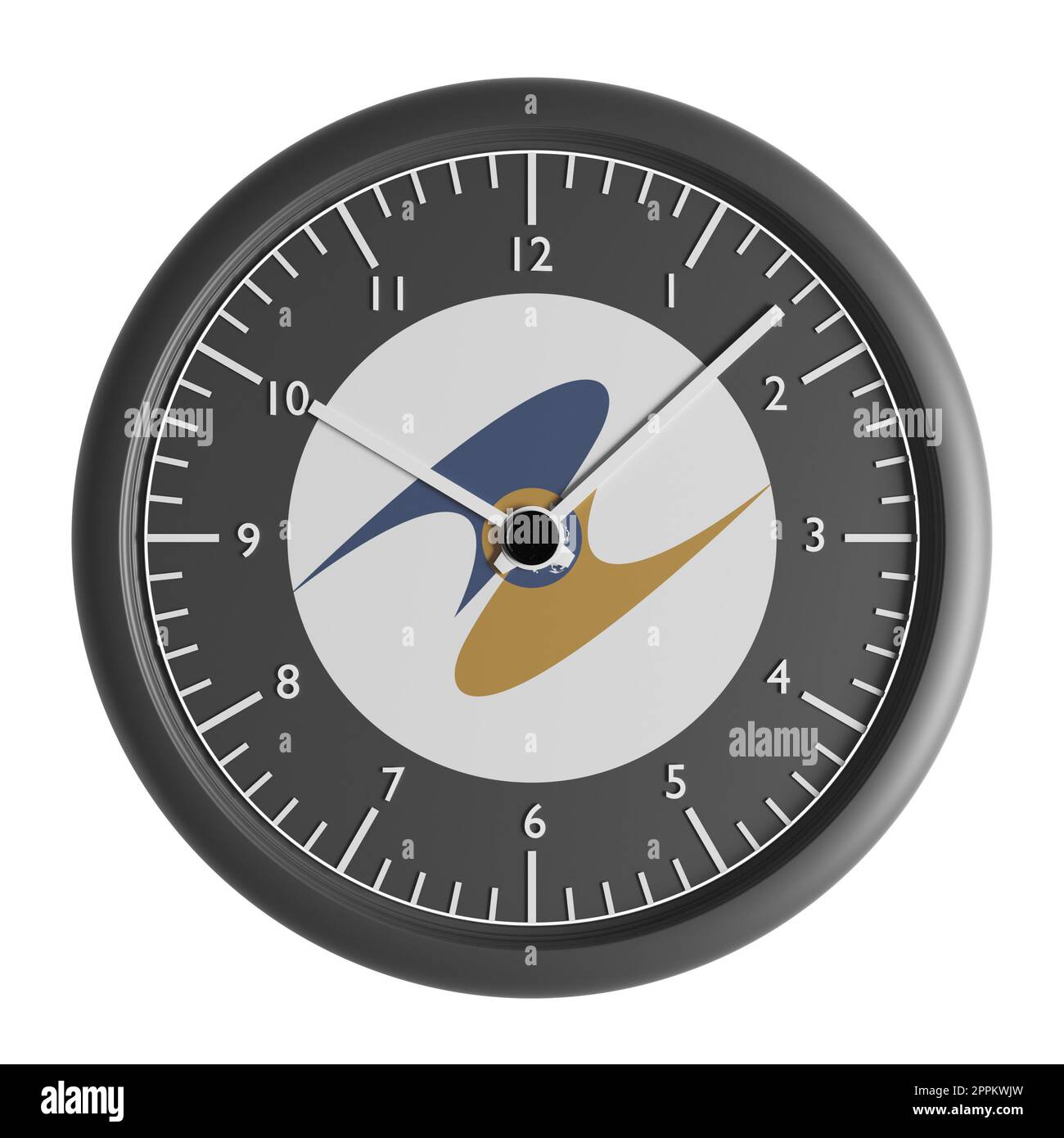 Signs and symbols. Design element. 3D illustration. Wall clock with the ...