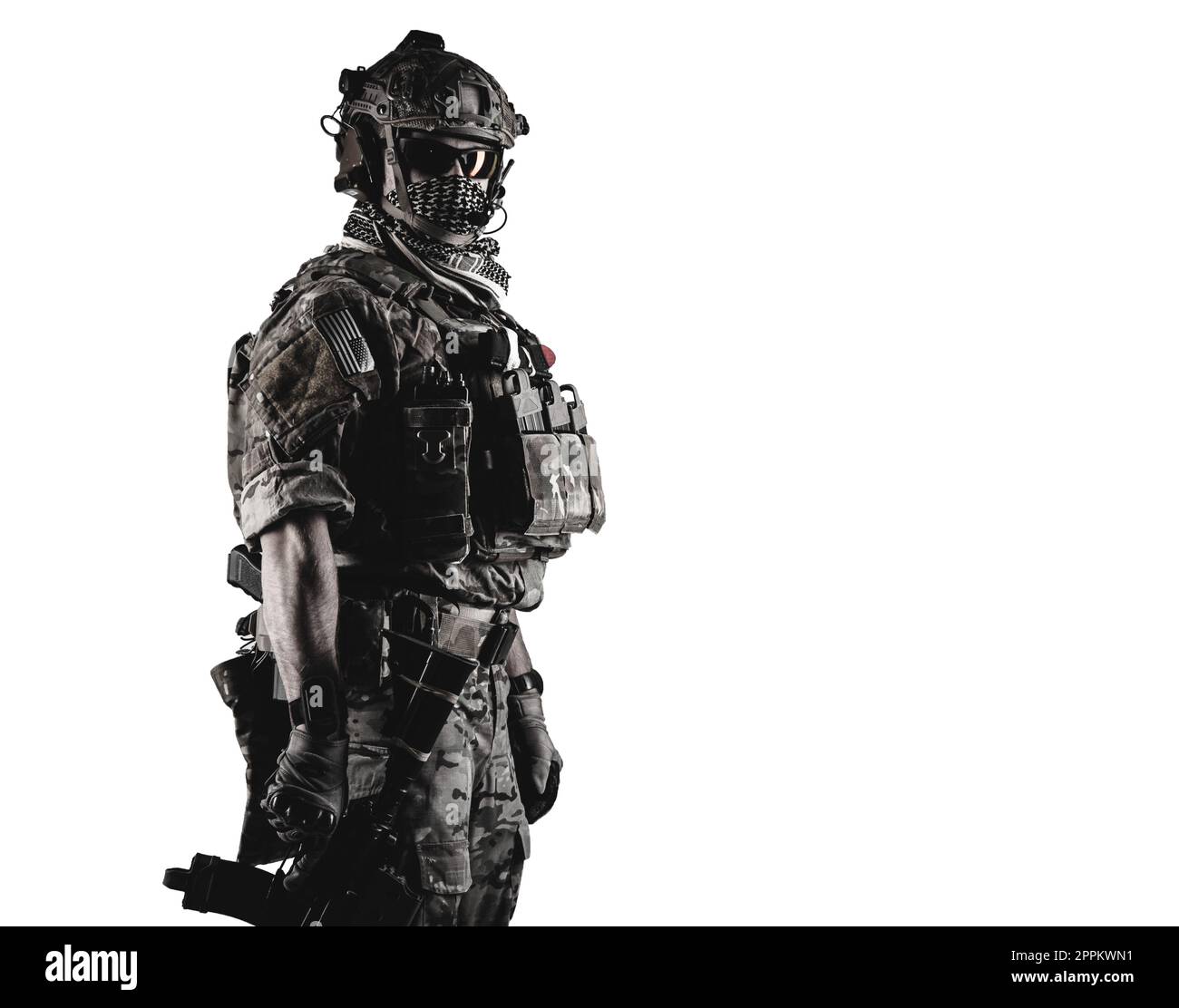 Soldier holding his rifle Cut Out Stock Images & Pictures - Alamy