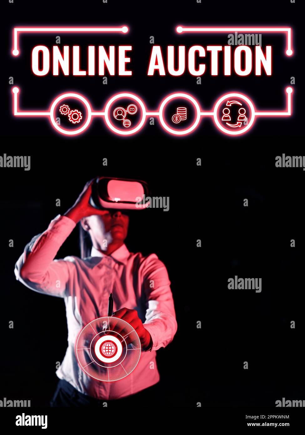 Hand writing sign Online Auction. Business approach process of buying ...