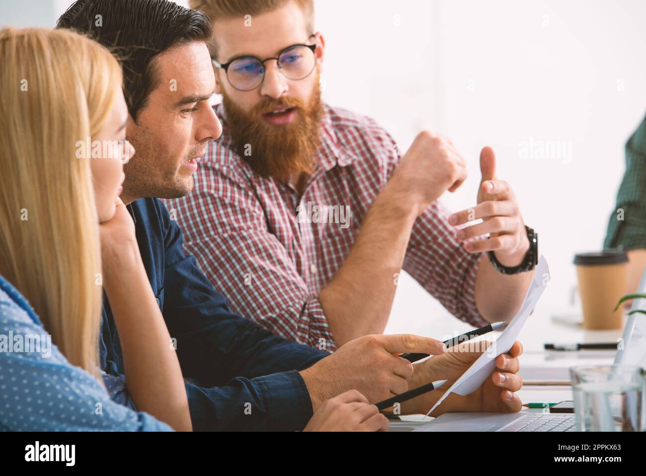 Business people that work together in office. Concept of teamwork and ...