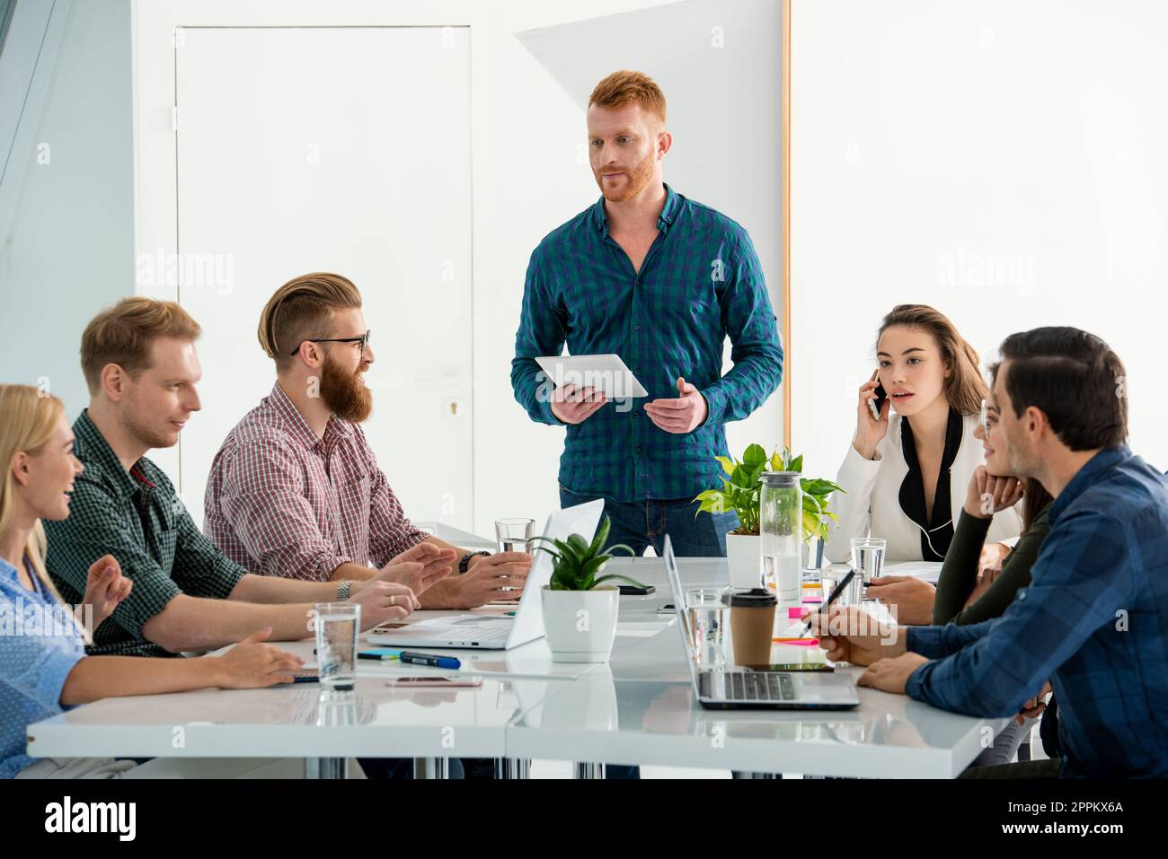 Business people that work together in office. Concept of teamwork and ...