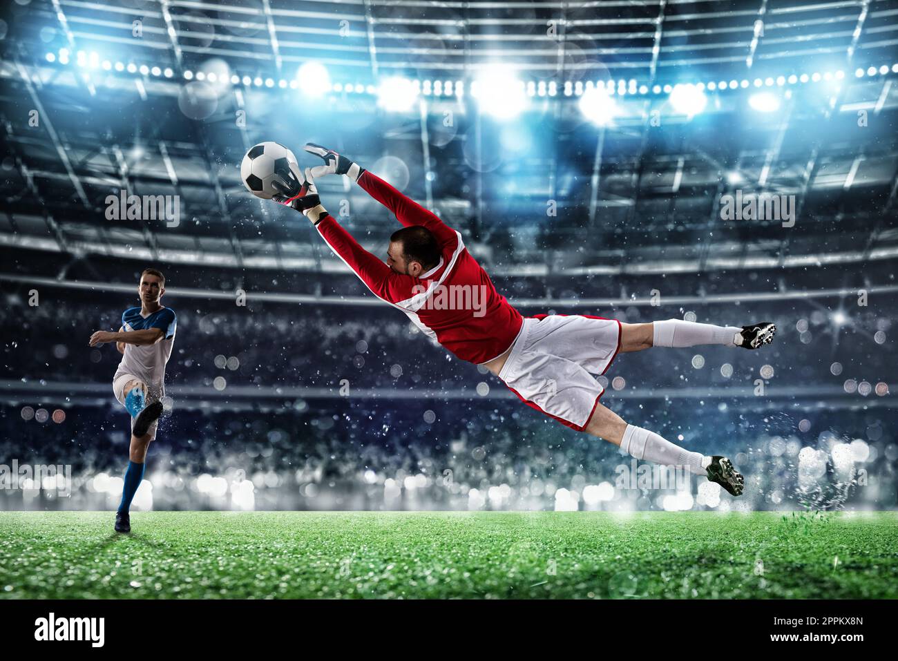 Goalkeeper catches ball stadium in hi-res stock photography and images ...