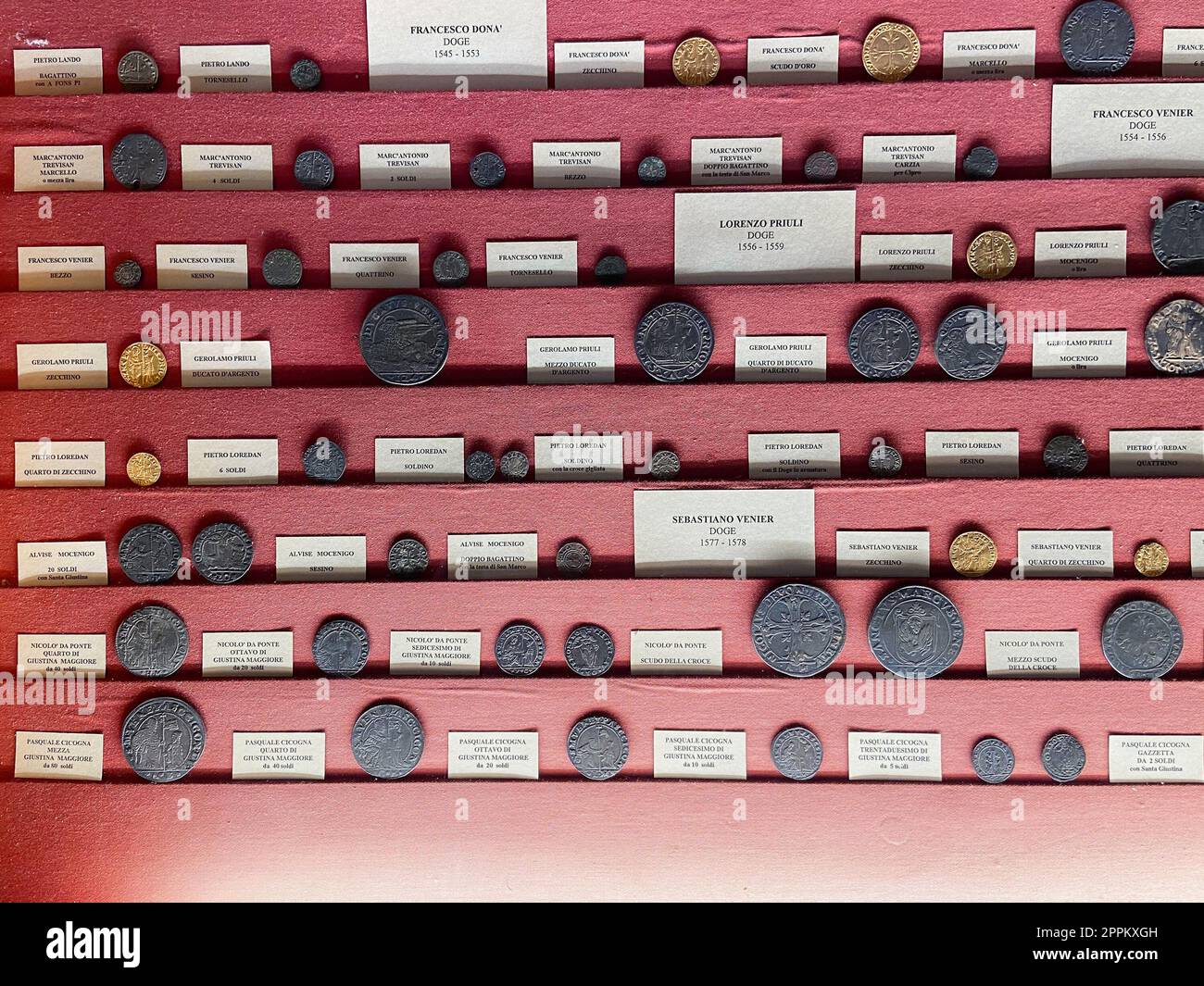 collection of ancient coins in Correr Museum Stock Photo - Alamy