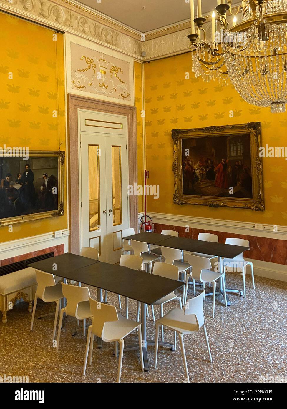 tables in cafe opera house Gran Teatro la Fenice Stock Photo - Alamy