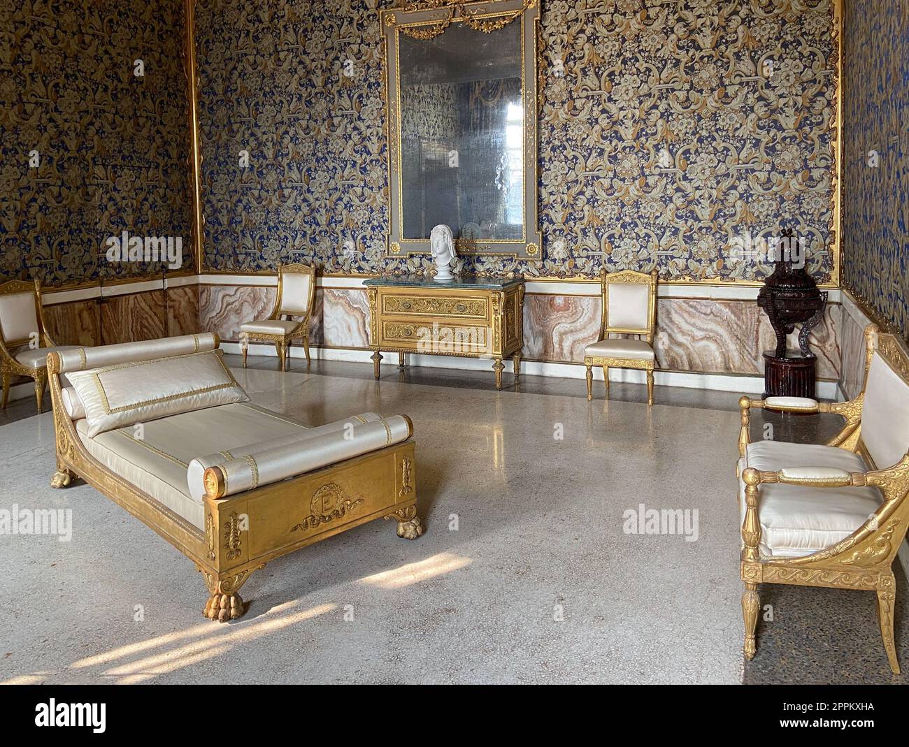 beds in room in Correr Museum in Venice city Stock Photo - Alamy