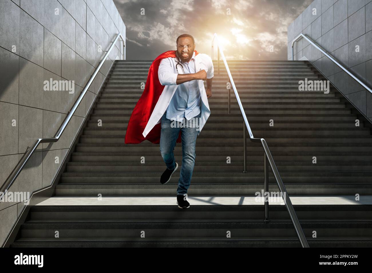 Medic acts like a superhero in hospital to fight pandemic of covid19 ...