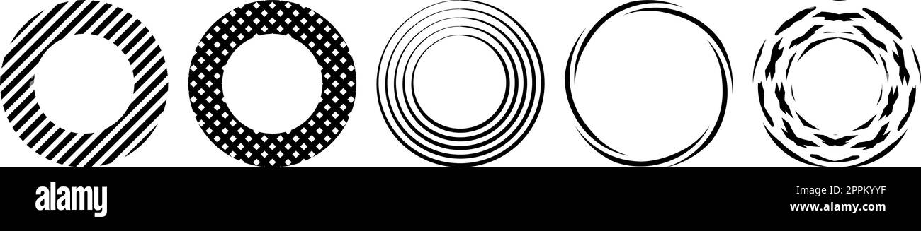 Icon set of Decorative circles design elements. Circle Logo. Flat ...