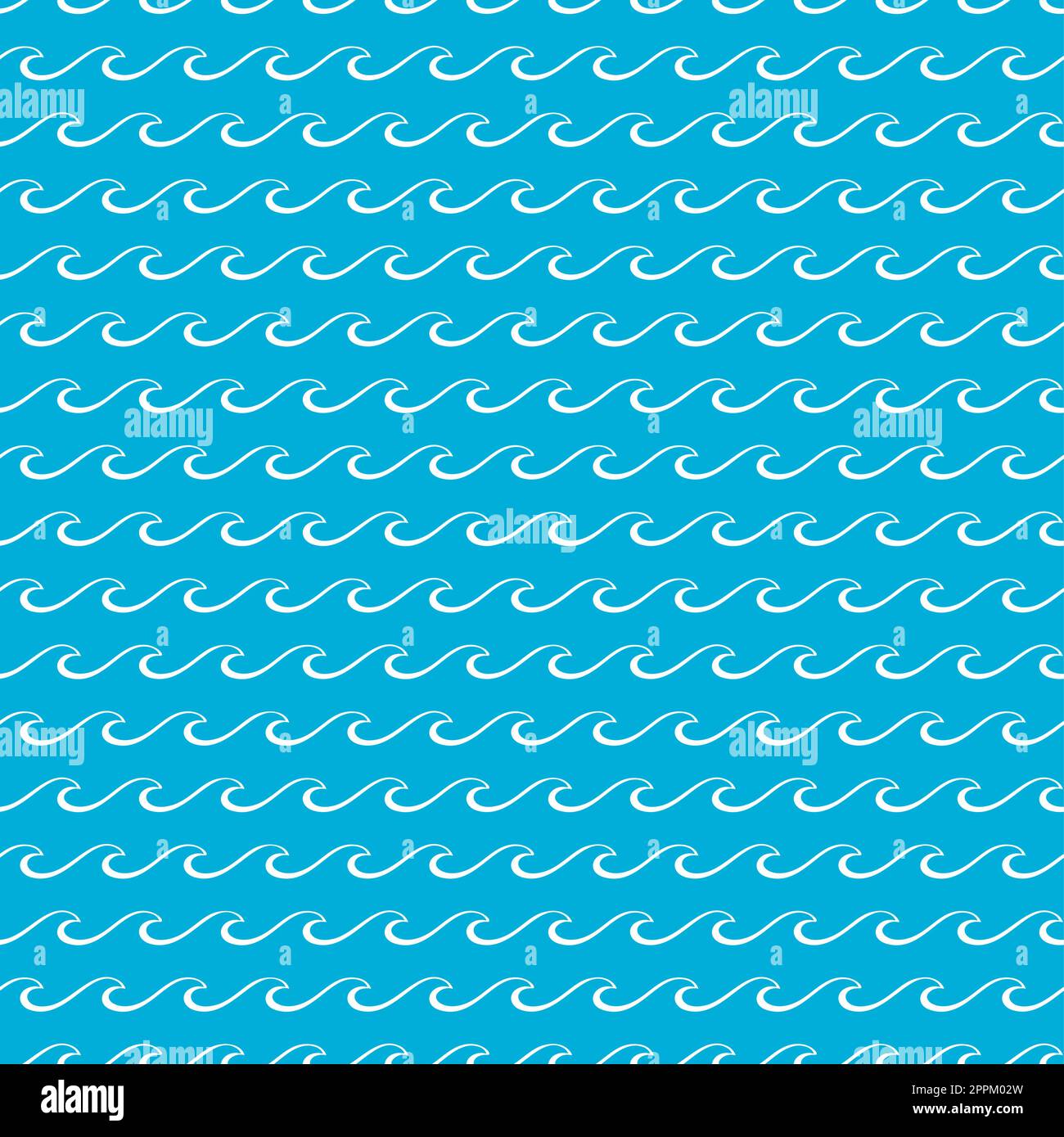 Blue ocean and sea waves seamless pattern, vector background of ocean ...