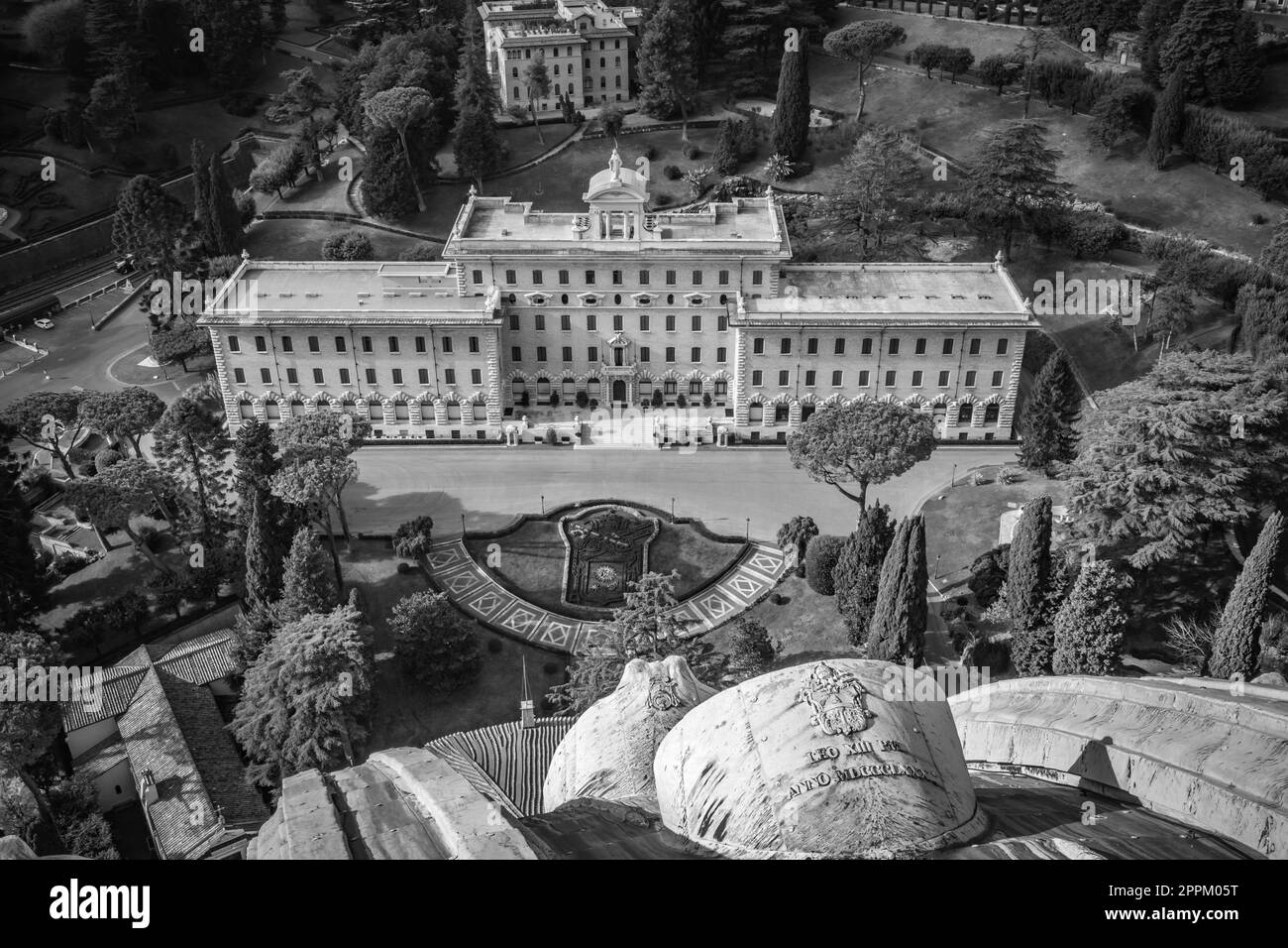 Vatican City, St. Peter's Basilica Dome terrace tour view in sunny ...