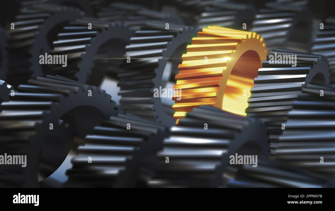 A high quality render of engine or machine metal gears Stock Photo - Alamy