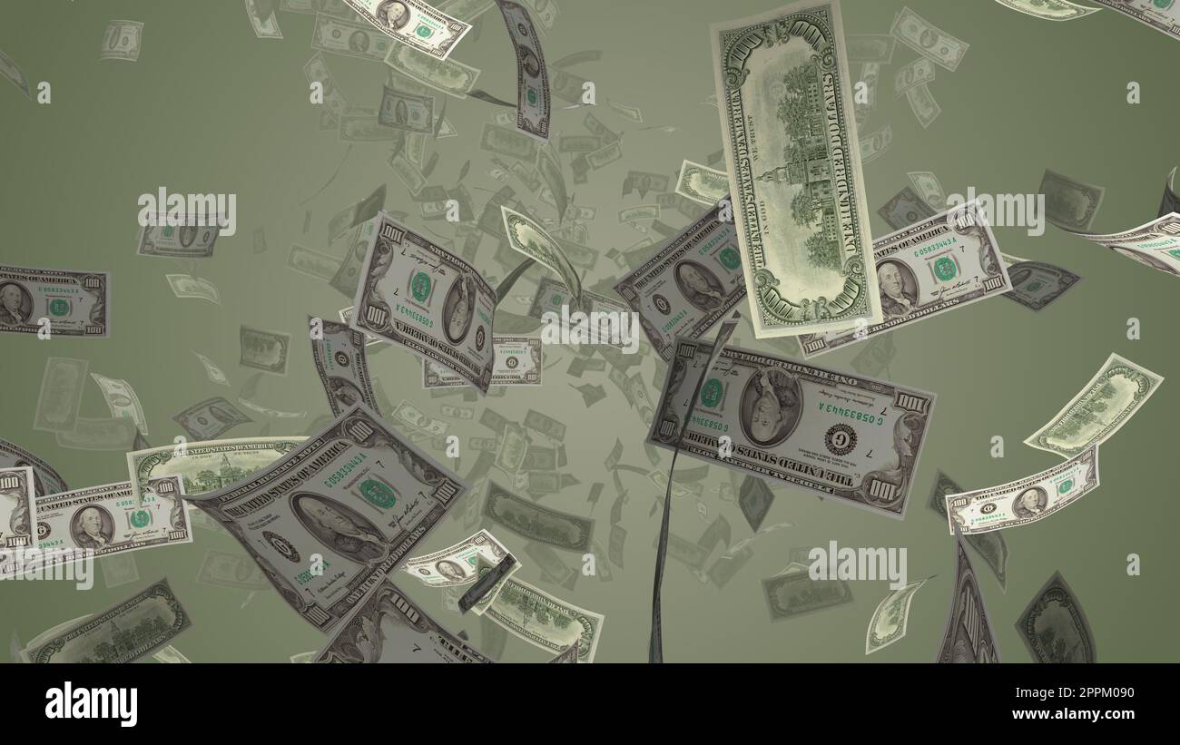 Falling dollars flying money hi-res stock photography and images - Alamy