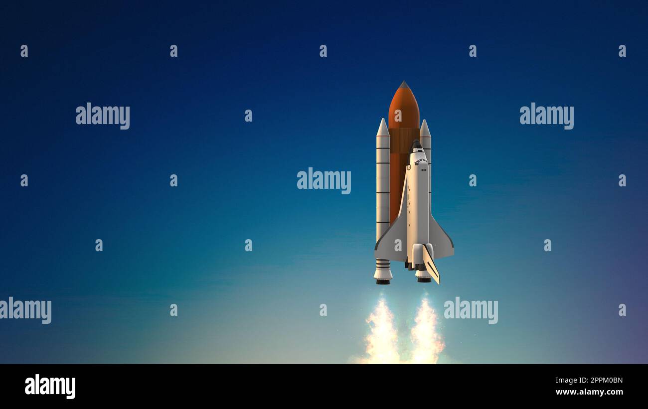 Space shuttle Launch System. Rocket Takeoff Stock Photo - Alamy