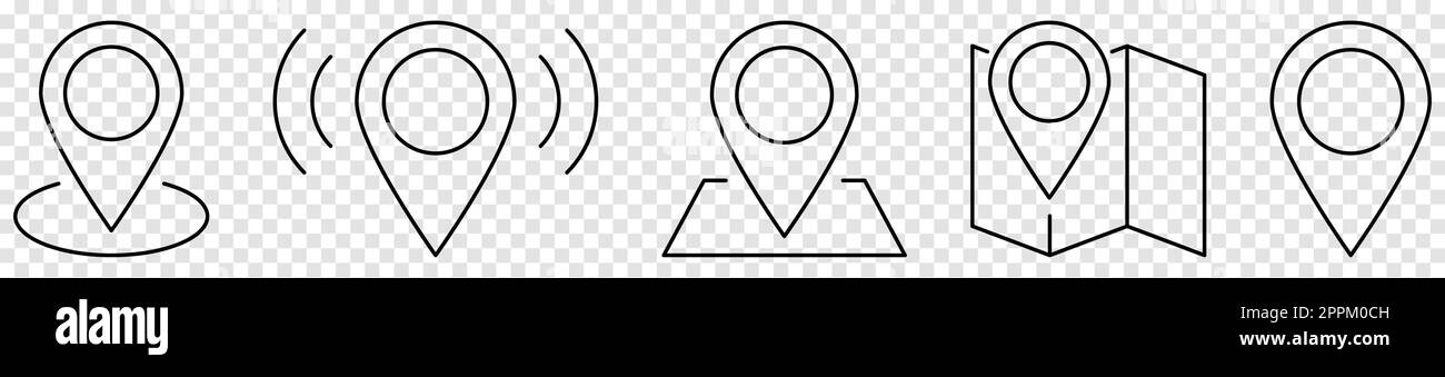 Set of geolocation map marks. Vector illustration isolated on ...