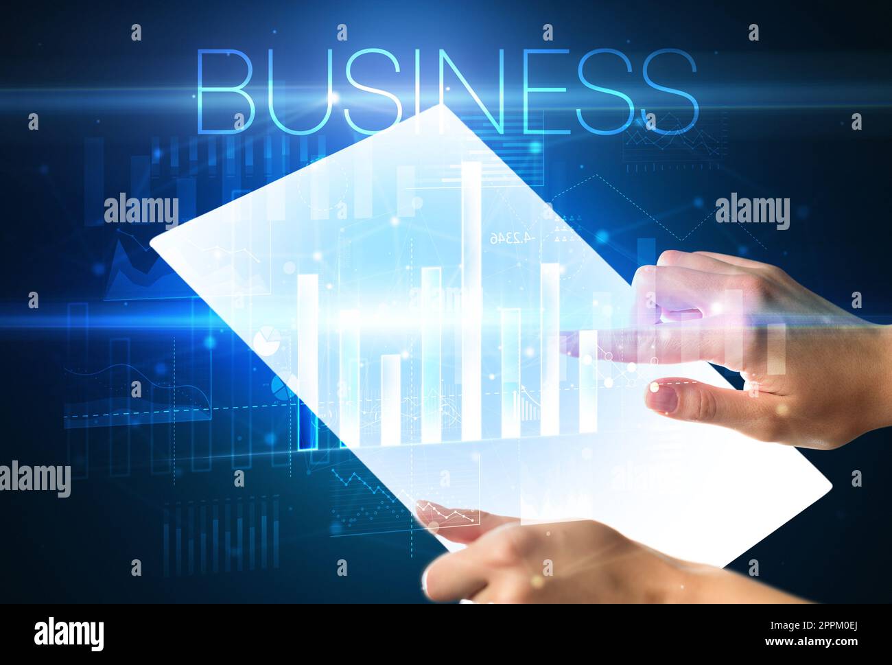 Hand holding futuristic, business concept Stock Photo - Alamy