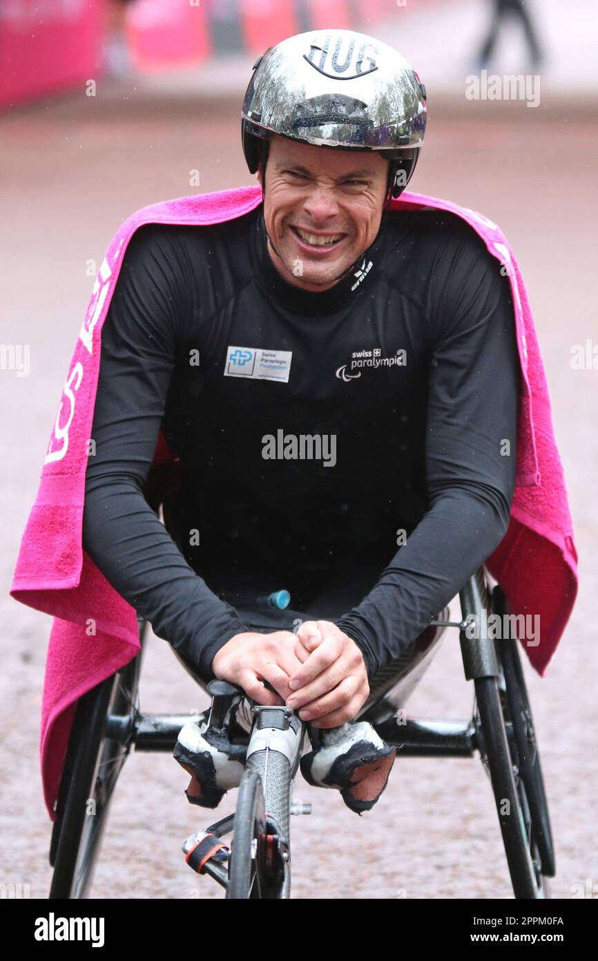 Marcel Hug of Switzerland winning the 2023 mens Wheelchair T54 TCS ...