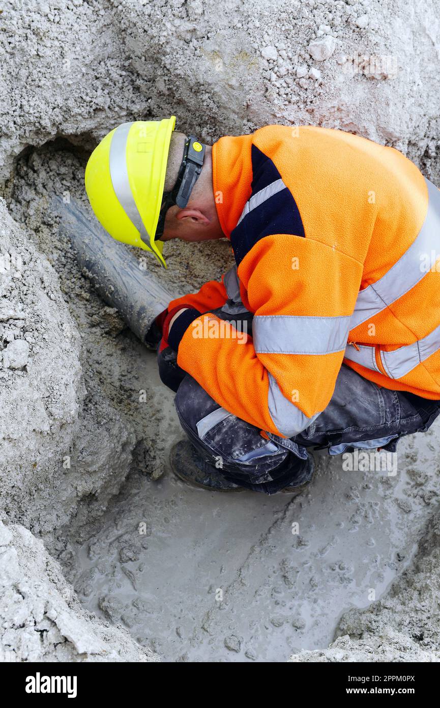 Worksite scene of construction - France Stock Photo - Alamy