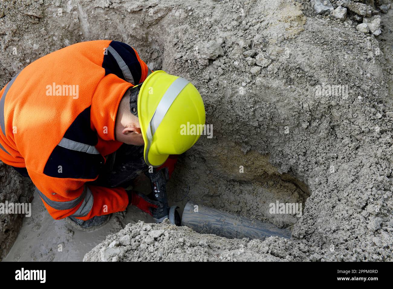 Worksite scene of construction - France Stock Photo - Alamy
