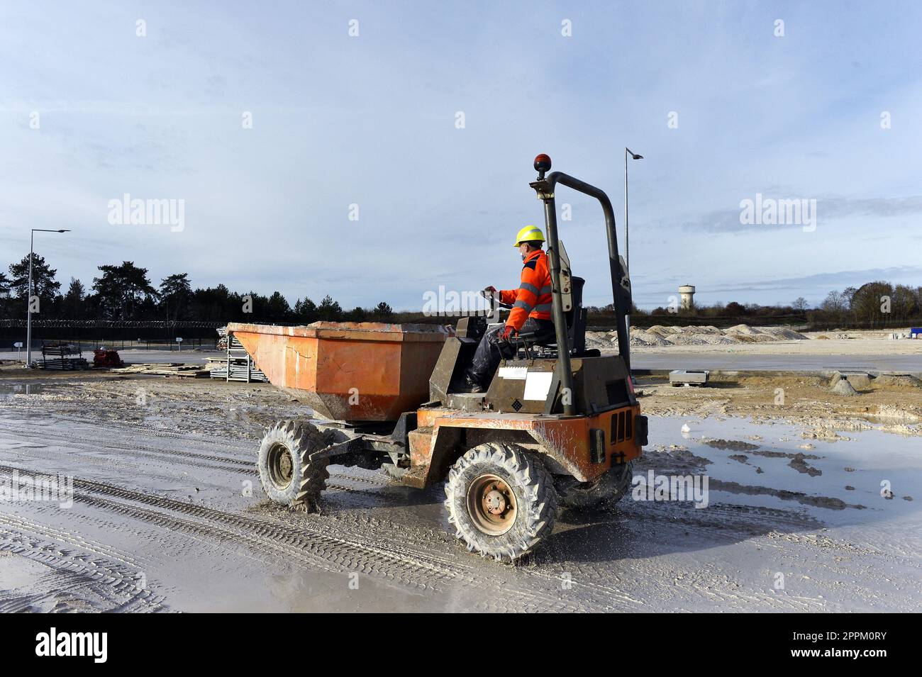 Worksite scene of construction - France Stock Photo - Alamy
