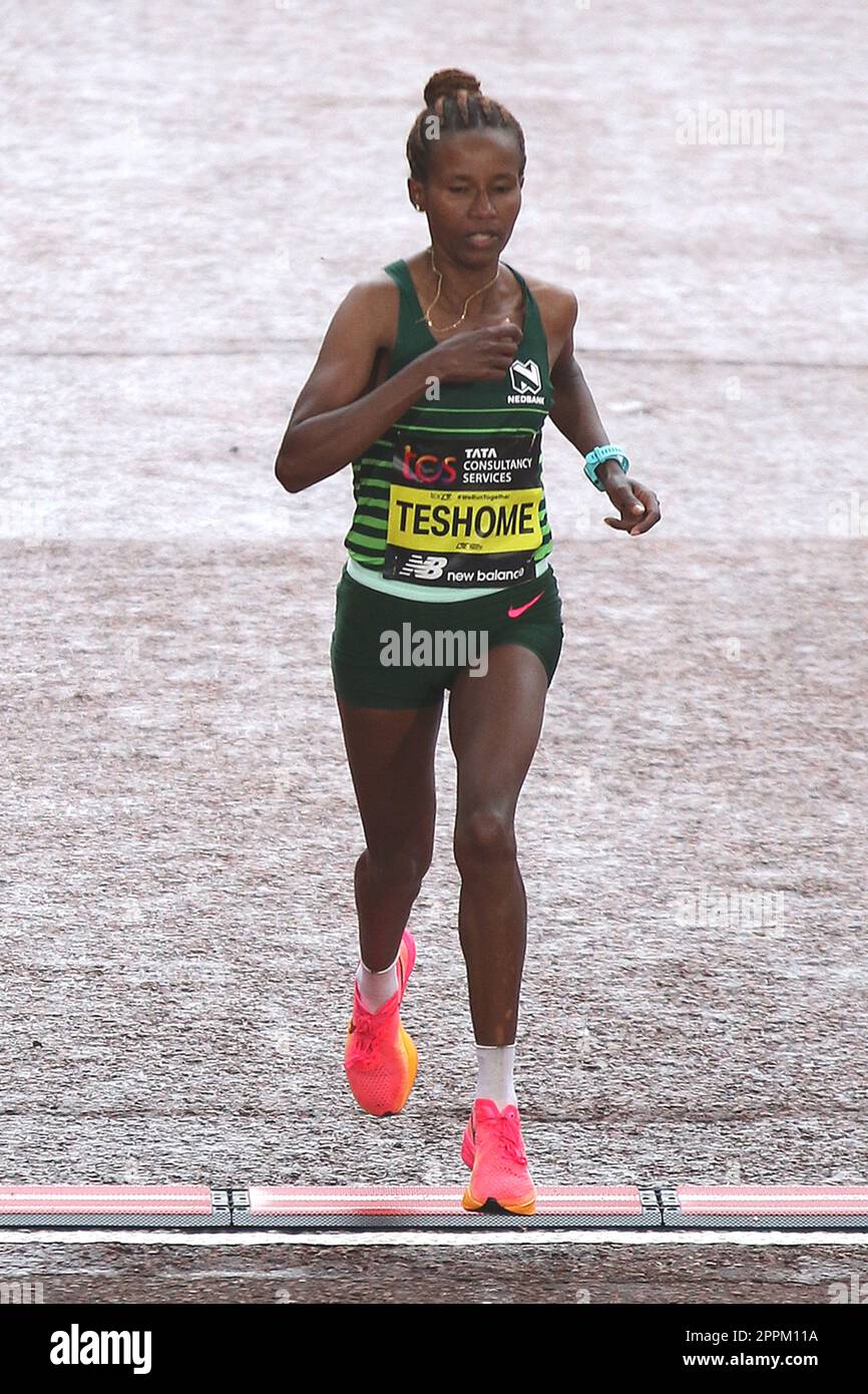 Tadu TESHOME (ETH) of Ethiopia in the womens race in the 2023 TCS ...