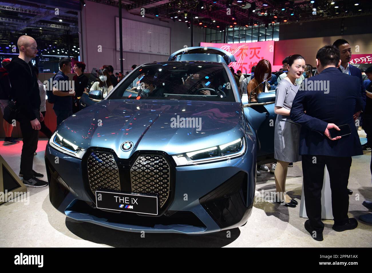 SHANGHAI, CHINA - APRIL 21, 2023 - Visitors look at THE iX model at the ...