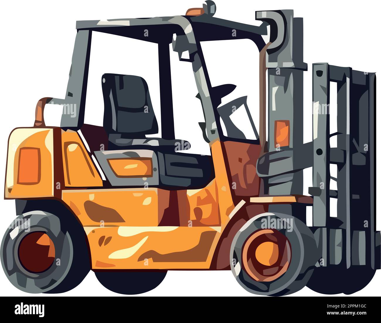 Equipment mover delivering heavy cargo container Stock Vector Image ...