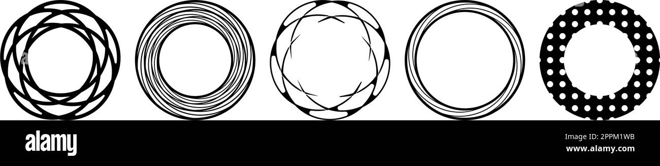 Icon set of Decorative circles design elements. Circle Logo. Flat ...