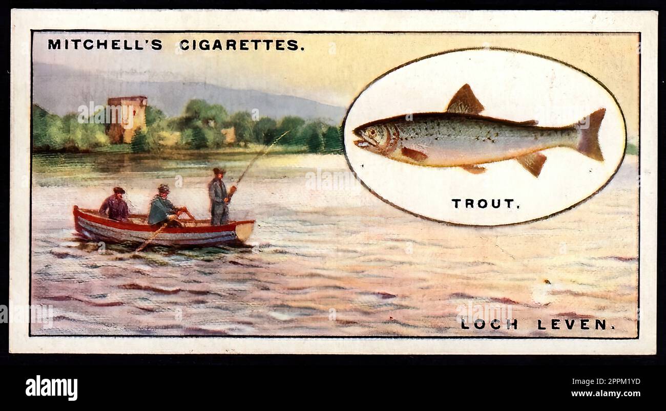 Trout Fishing on Loch Leven - Vintage British Cigarette Card ...