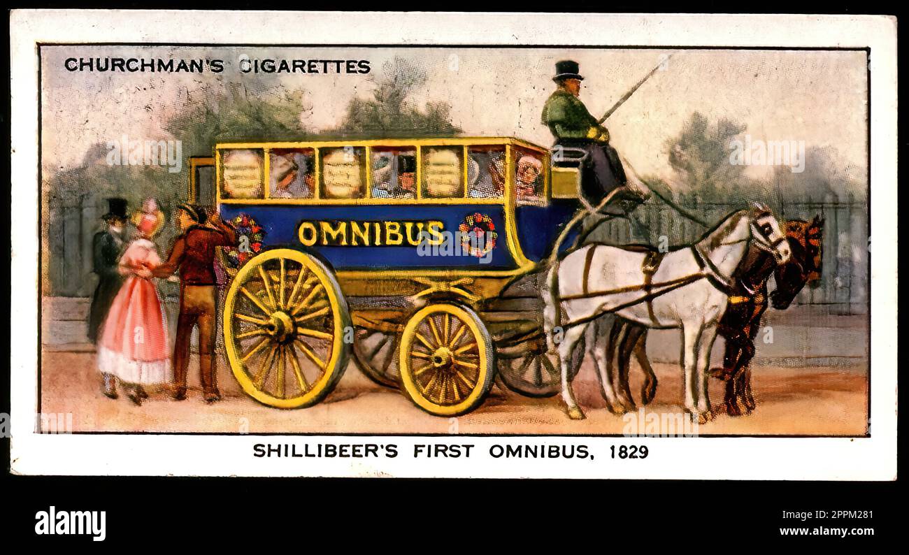 The First London Omnibus, 1839 - Vintage British Cigarette Card ...