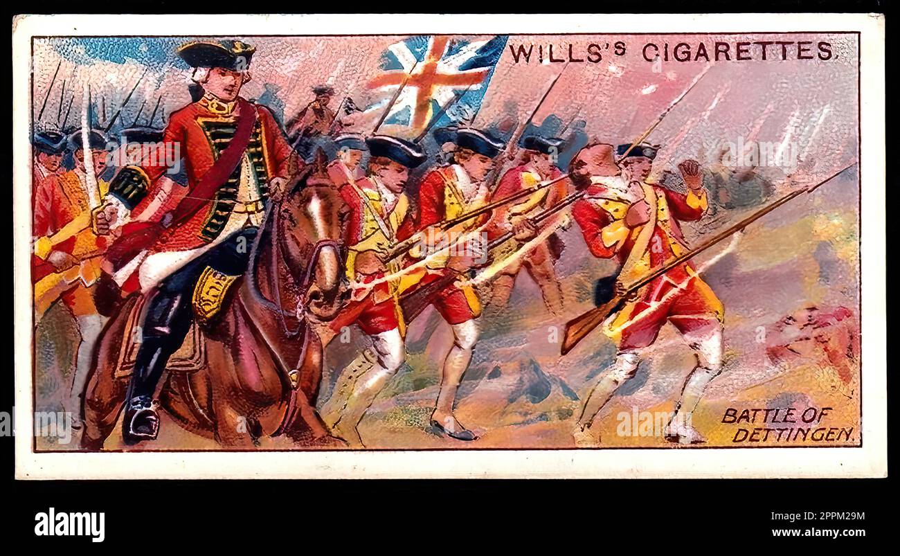 The Battle of Dettingen - Vintage British Cigarette Card - Victorian ...