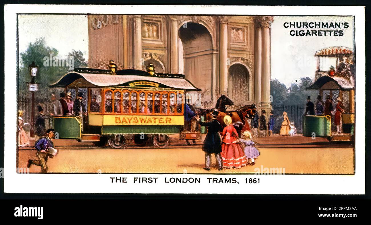 The First London Trams, 1861 - Vintage British Cigarette Card ...