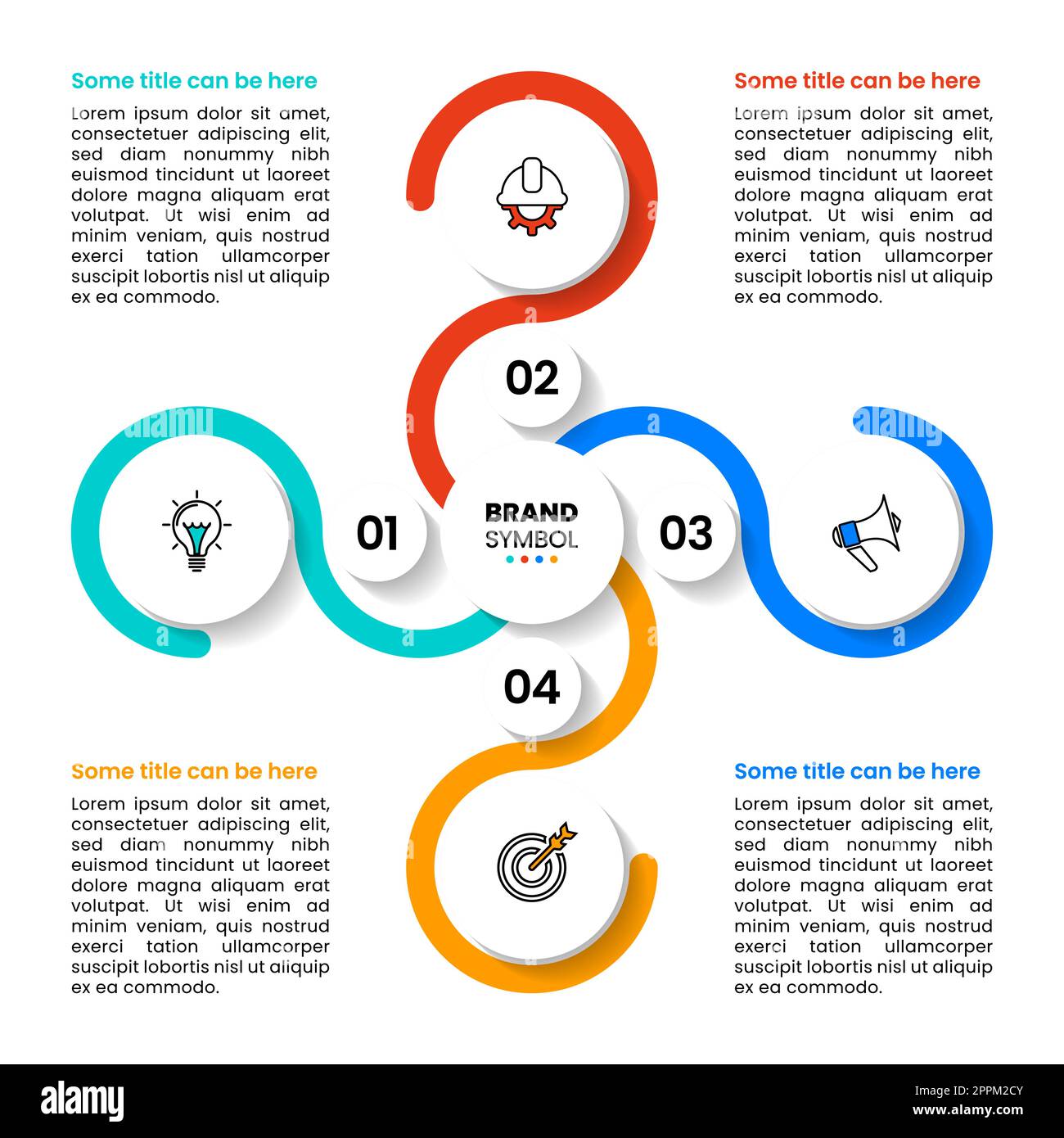 Infographic template with icons and 4 options or steps. Spiral. Can be ...